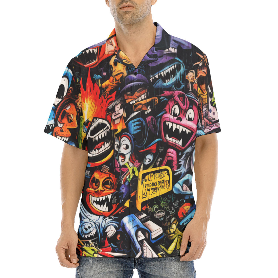 Hawaiian Shirt Zombies and Demons Graffiti – CoolWear