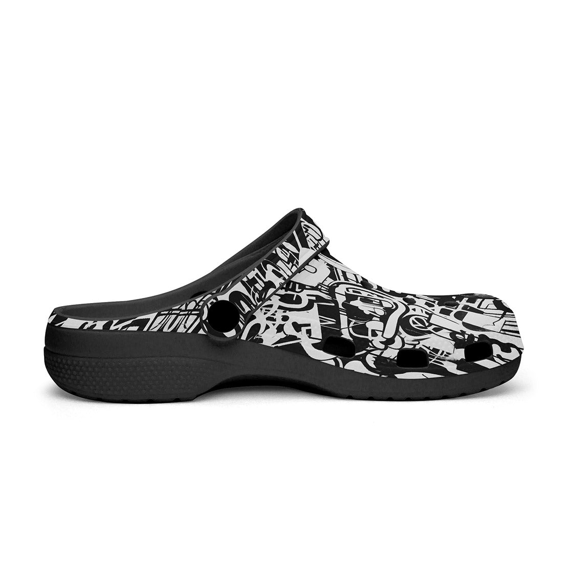 Classic Clogs Black and White Graffiti Artwork Collage – CoolWear