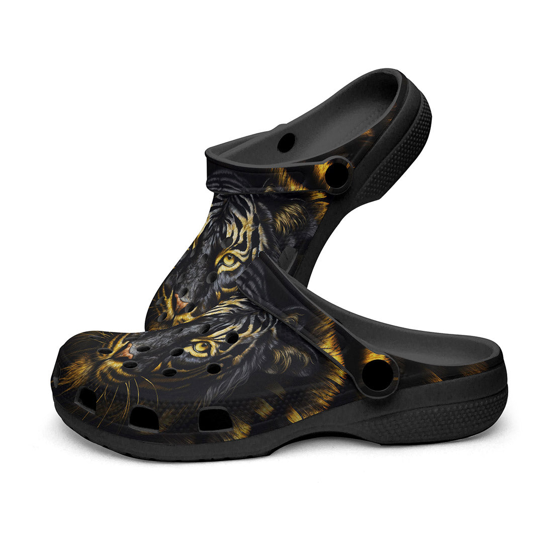 Classic Clogs Golden and Black Tiger Head – CoolWear