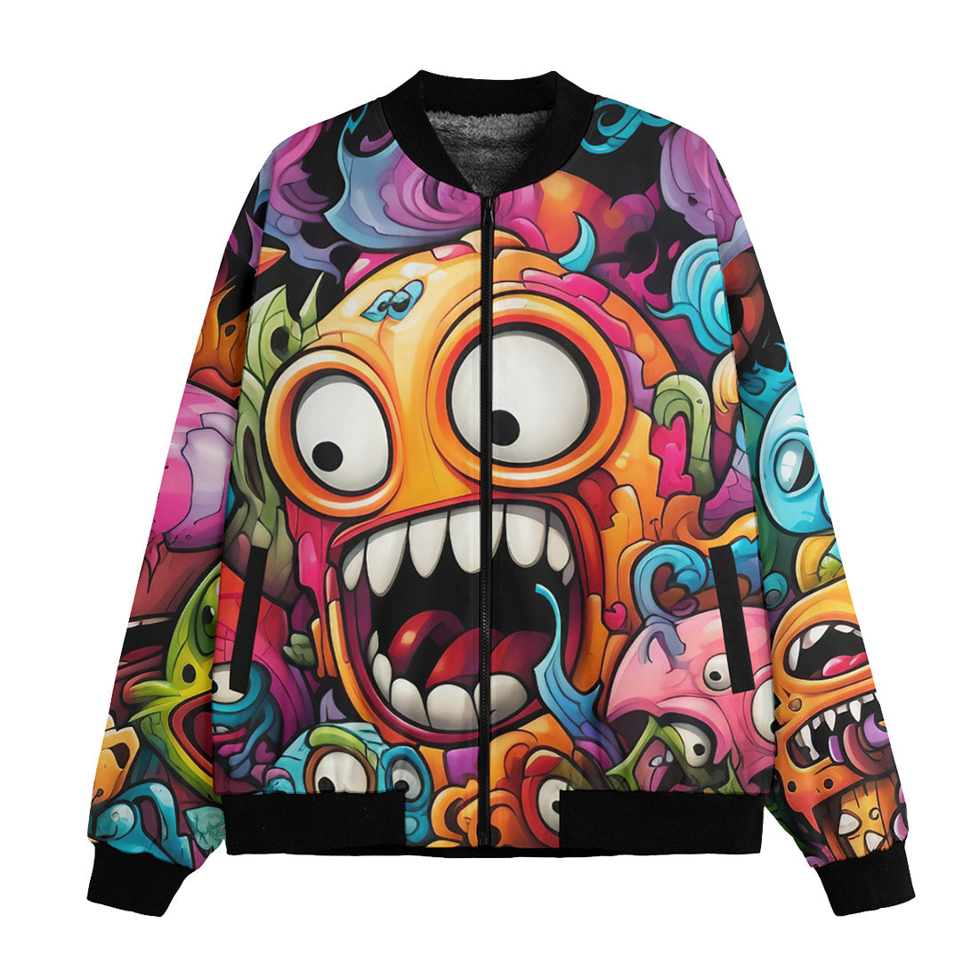 Bomber Jacket Colorful Monsters Graffiti Art – CoolWear