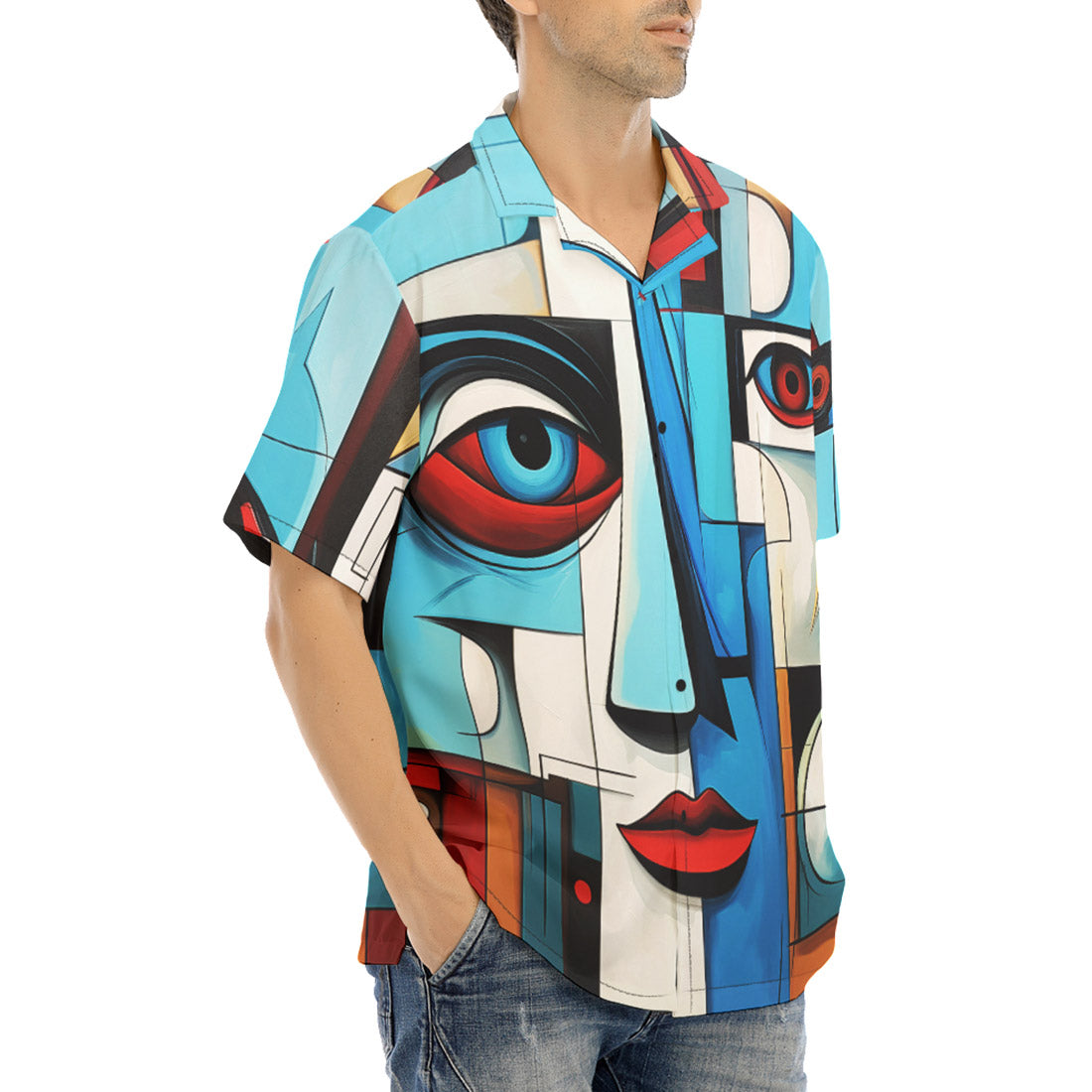 Hawaiian Shirt Abstract Painting Cubism Colorful Face – CoolWear