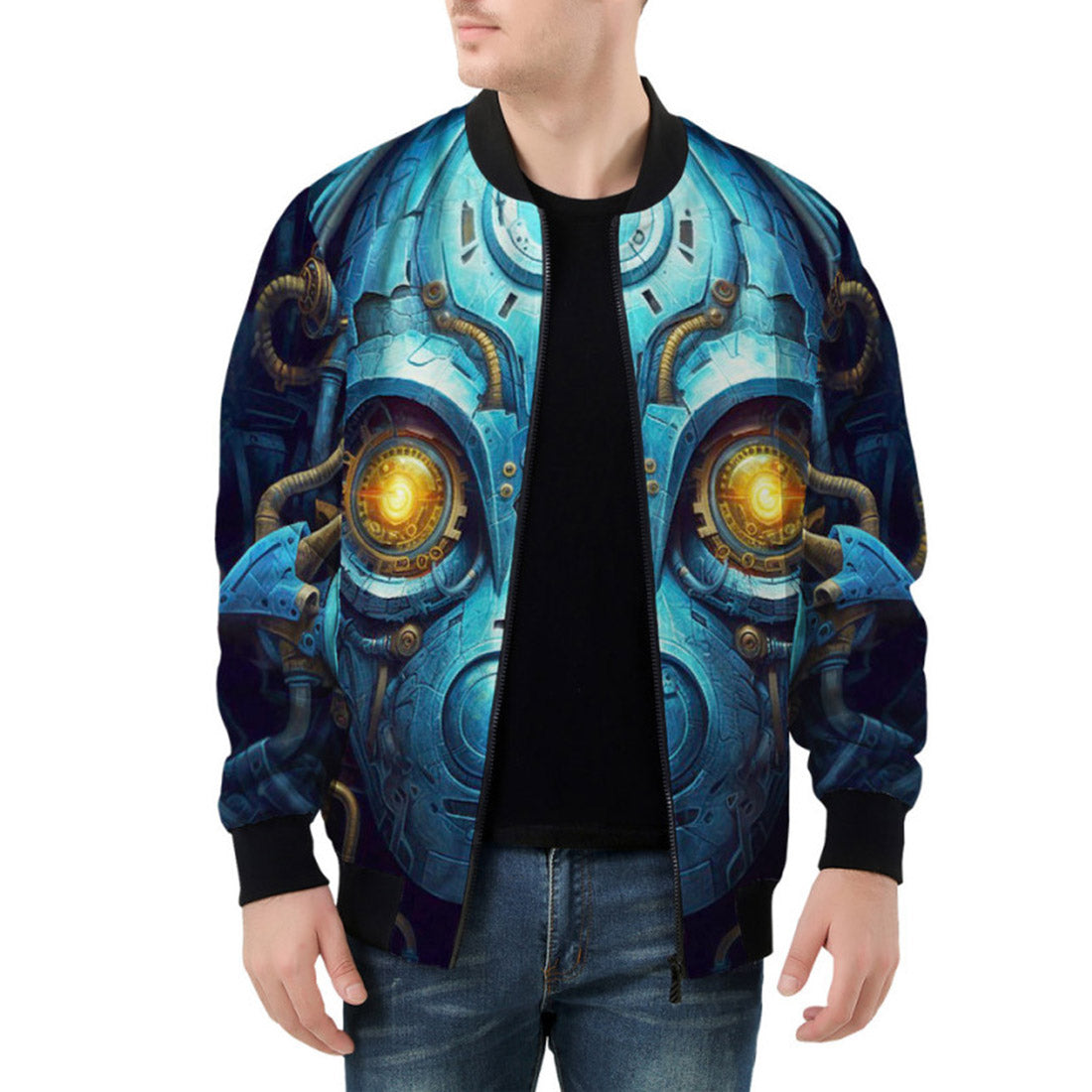 Bomber Jacket Science Fiction Robot Face – CoolWear