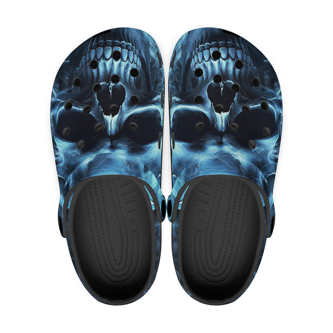Classic Clogs Fantasy Blue Smoke Skull – CoolWear