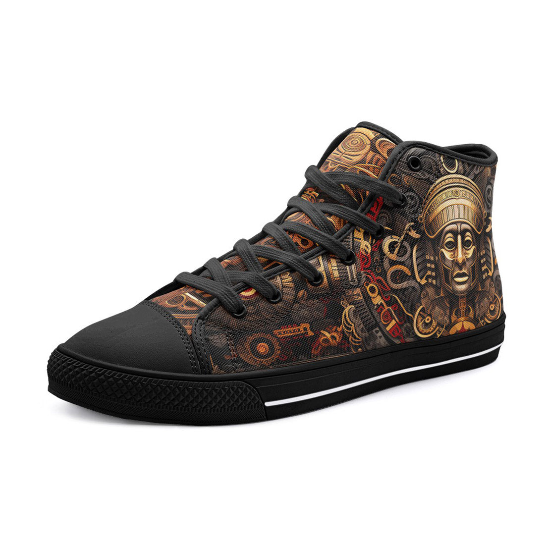 High-Top Canvas Shoes Mayan Mythology Art – CoolWear