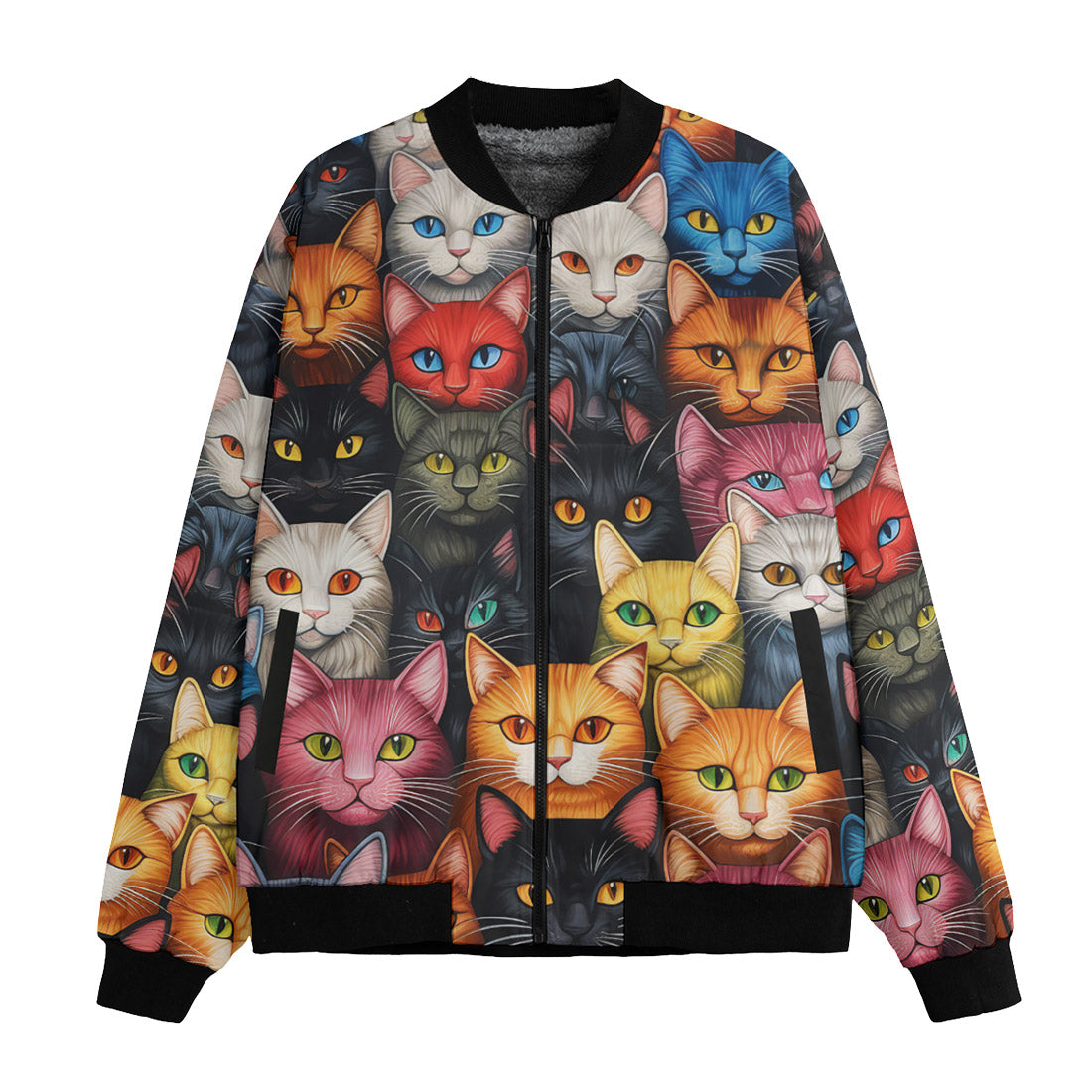 Bomber Jacket Colorful Cats Collage – CoolWear
