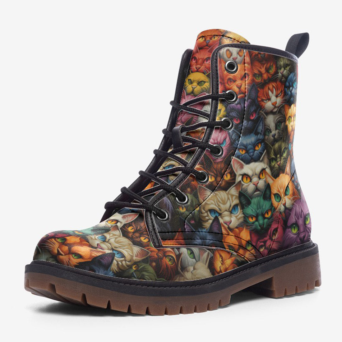 Leather Boots Angry Cat Faces – CoolWear