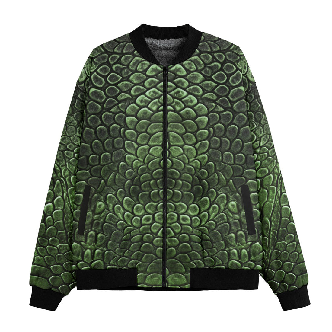 Bomber Jacket Green Alligator Texture Print – CoolWear