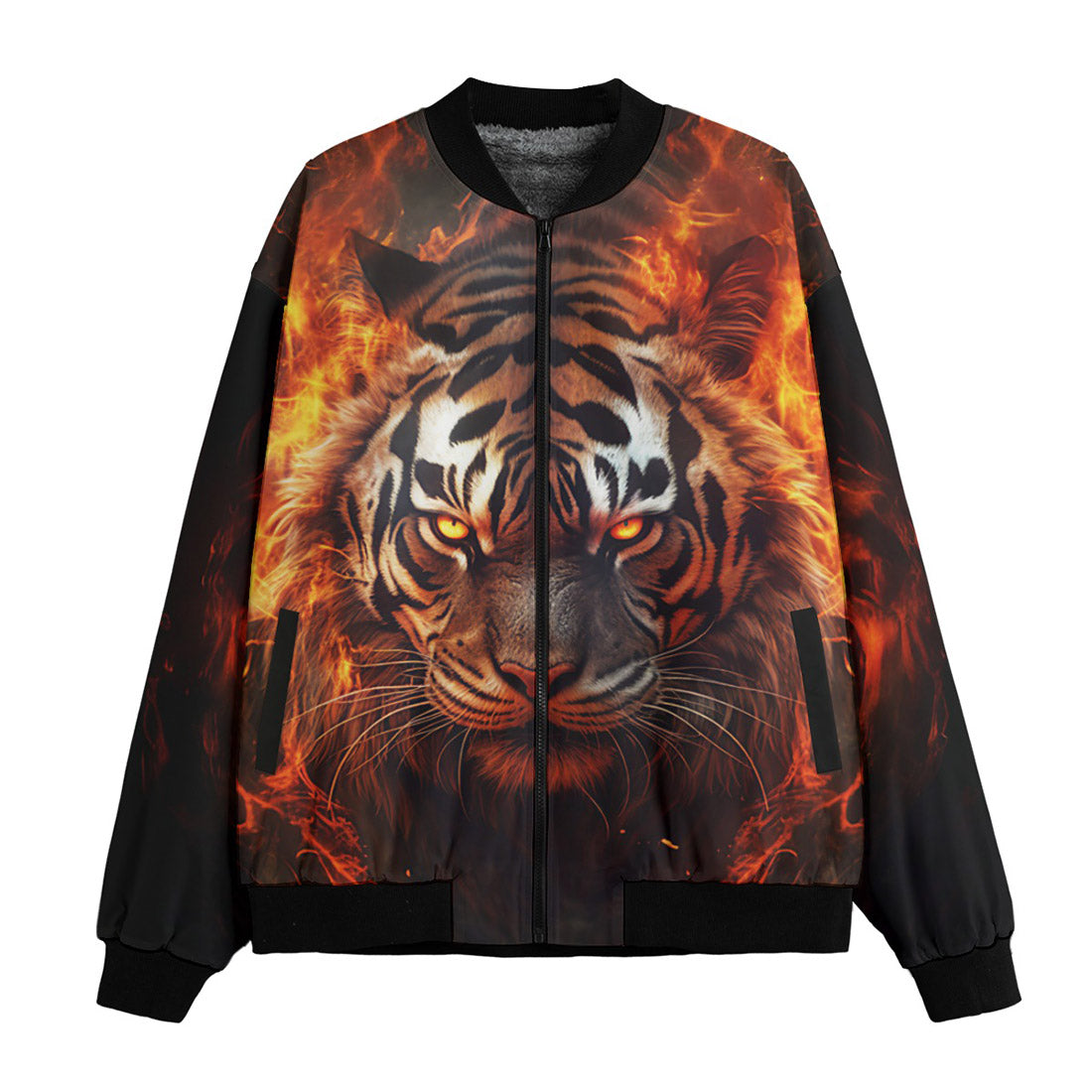 Bomber Jacket Tiger with Flames – CoolWear