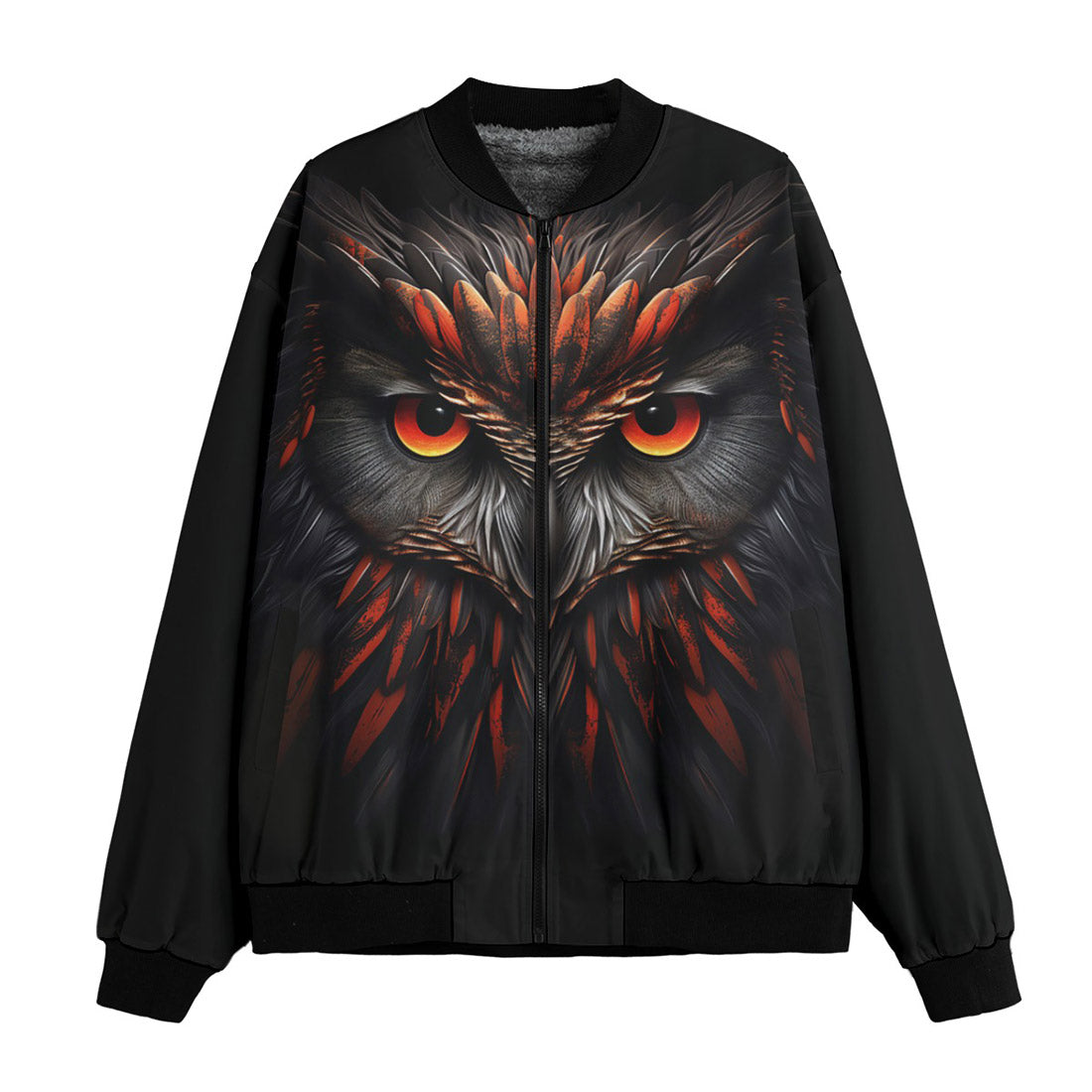 Bomber Jacket Black Red Owl Head – CoolWear