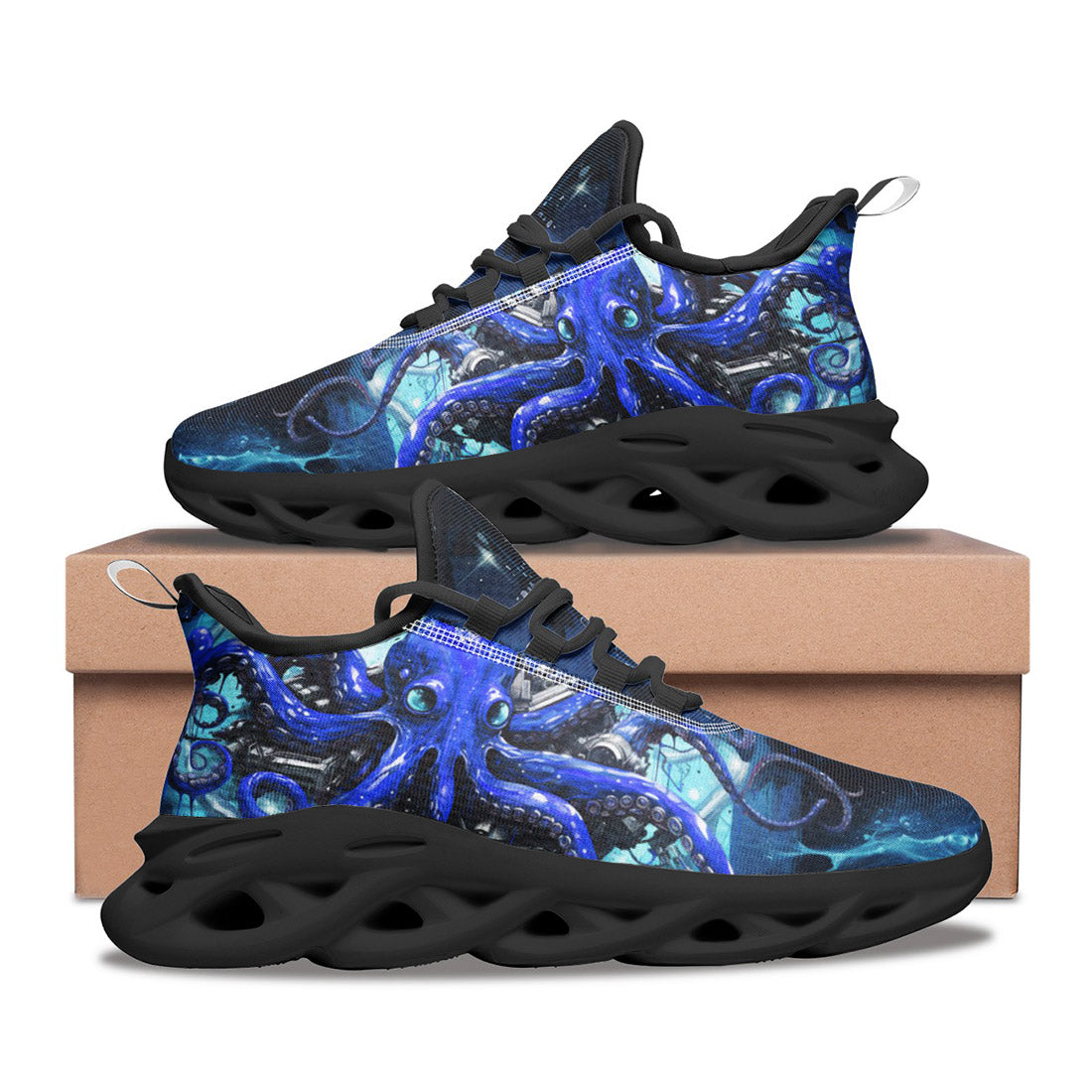 Sports Sneakers Blue Octopus with Tentacles – CoolWear