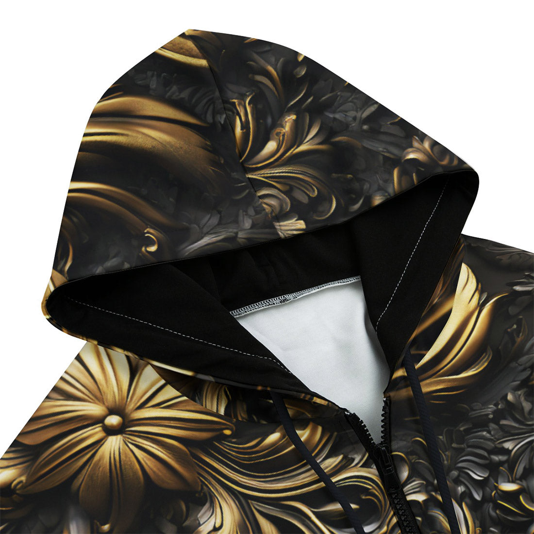 Men's Zip Up Hoodie Bronze Embossed Art Print – CoolWear