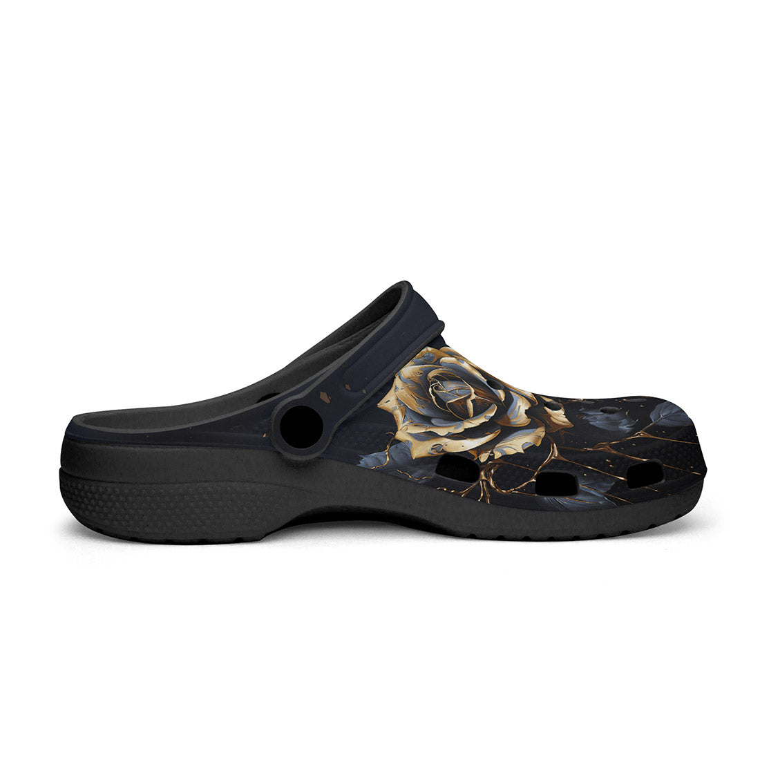Classic Clogs Gothic Black Rose with Gold Drips – CoolWear