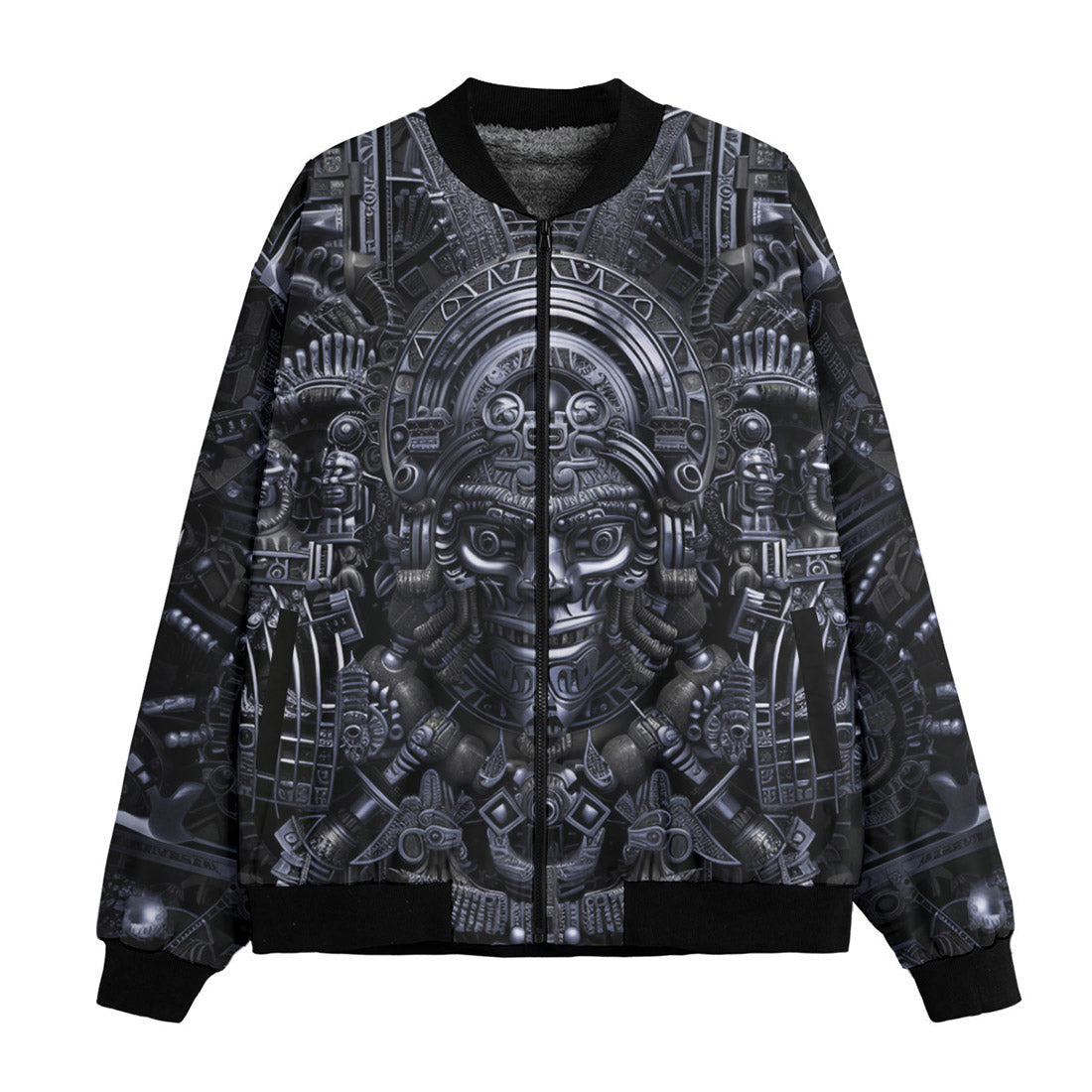 Bomber Jacket Ancient Metal Mayan Art – CoolWear
