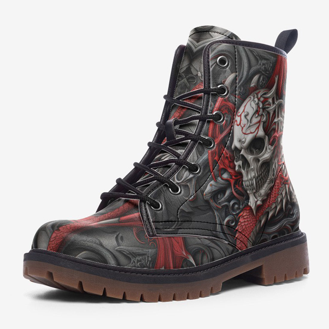 Leather Boots Dragon Skull Artwork – CoolWear