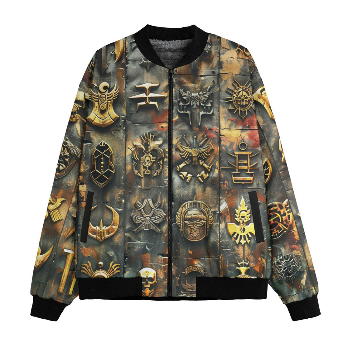 Bomber Jacket Golden Symbols and Emblems – CoolWear